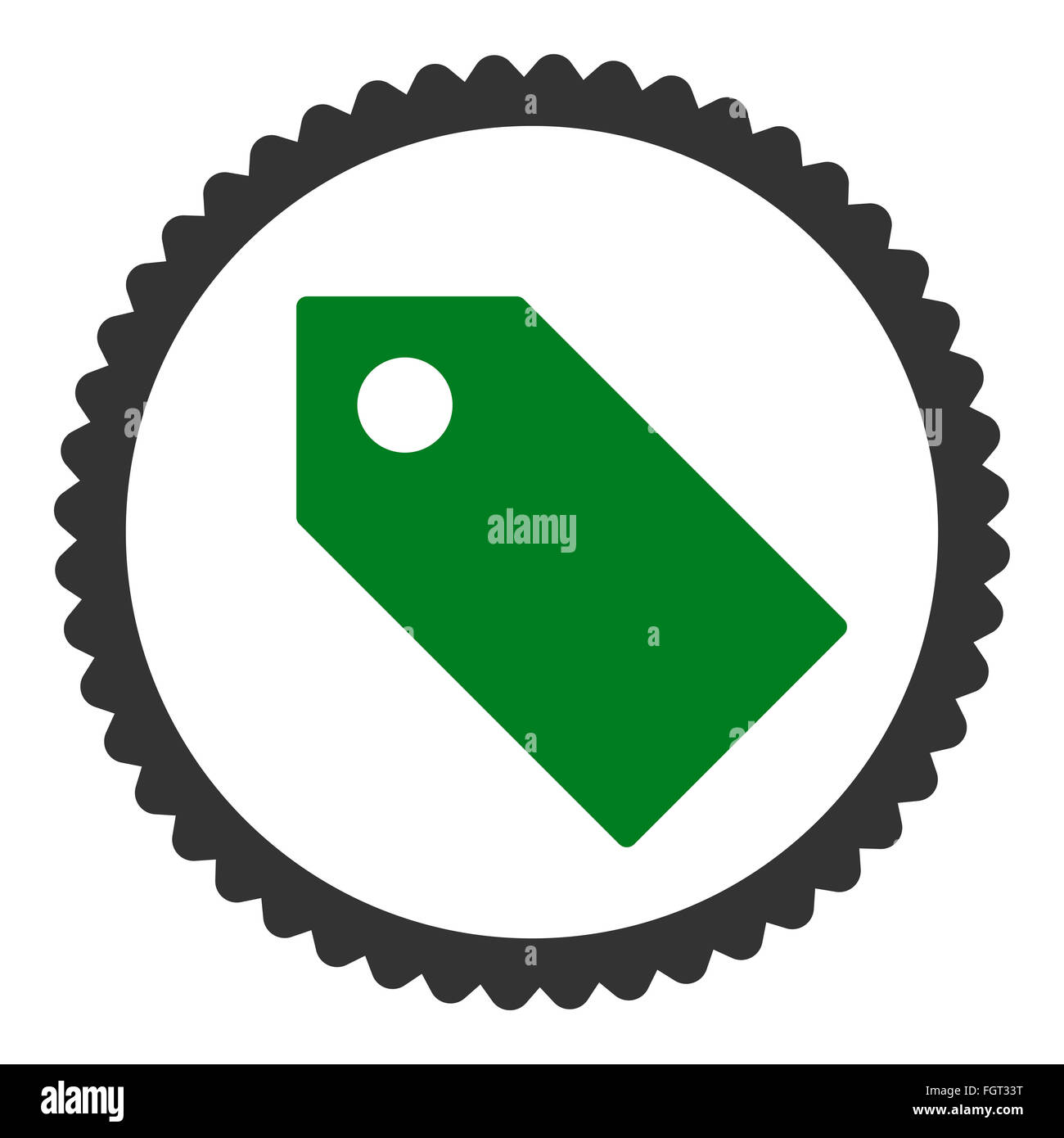 Tag flat green and gray colors round stamp icon Stock Photo - Alamy