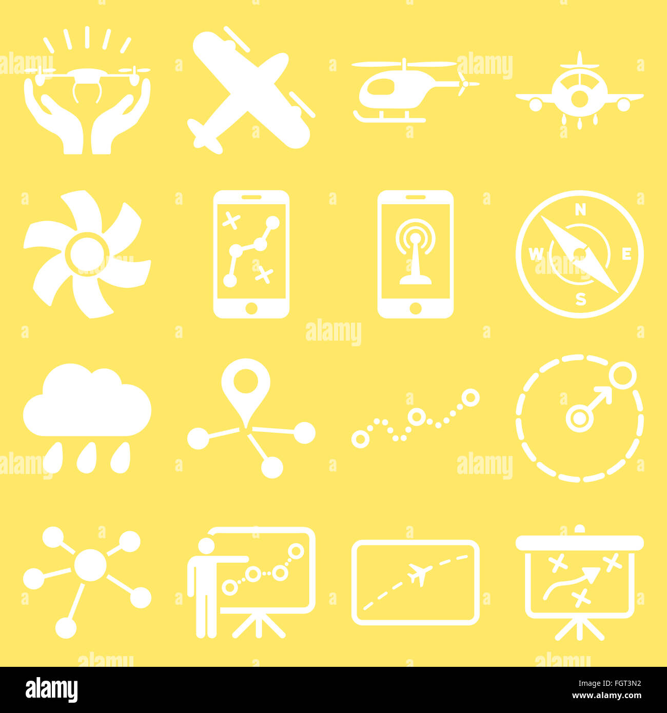Aircraft navigation icon set Stock Photo - Alamy
