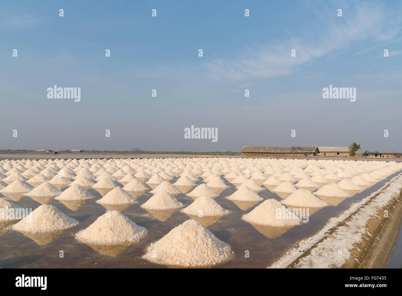 Salt fields in thailand Stock Photo - Alamy