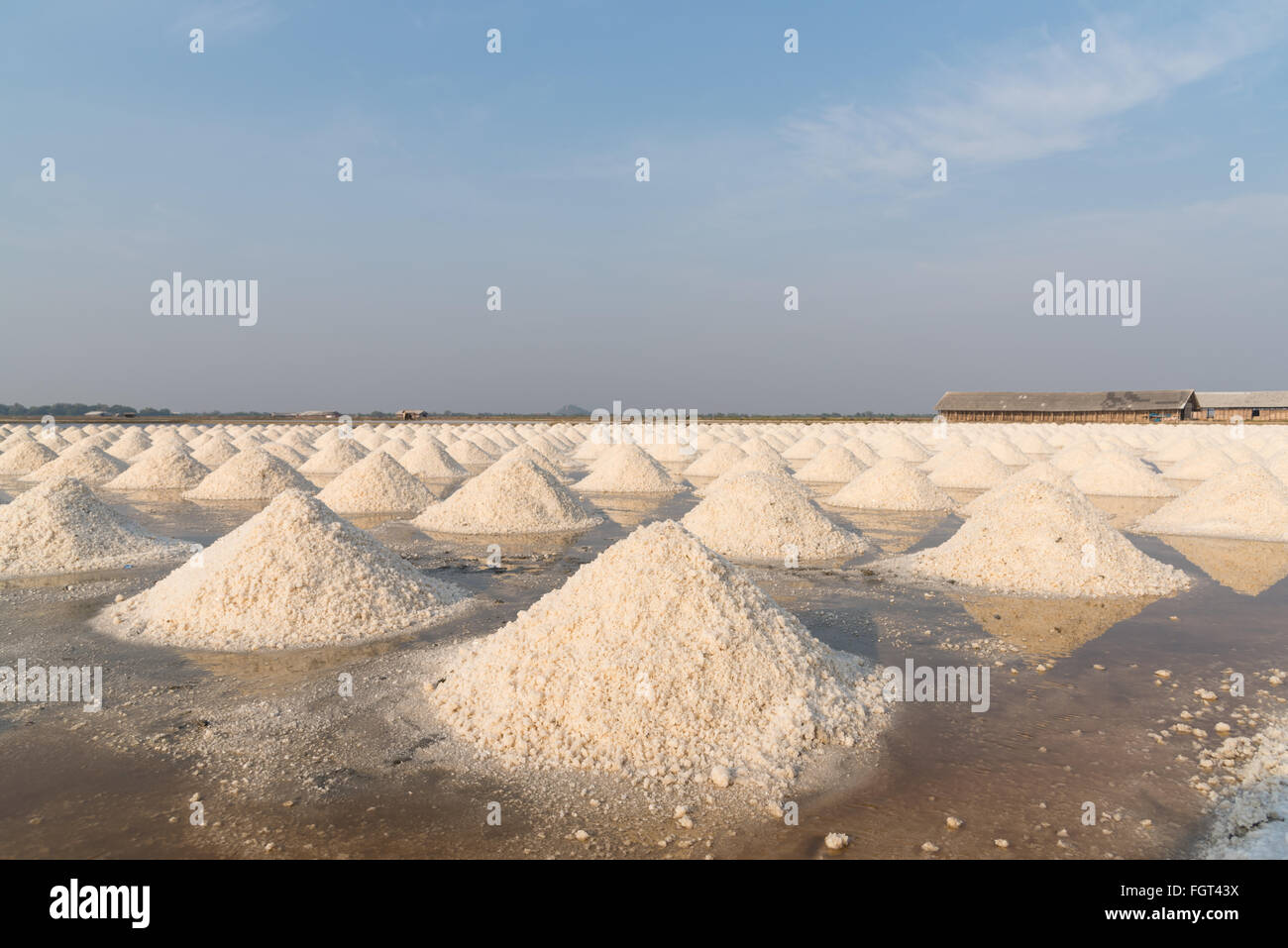 Salt fields in thailand Stock Photo - Alamy