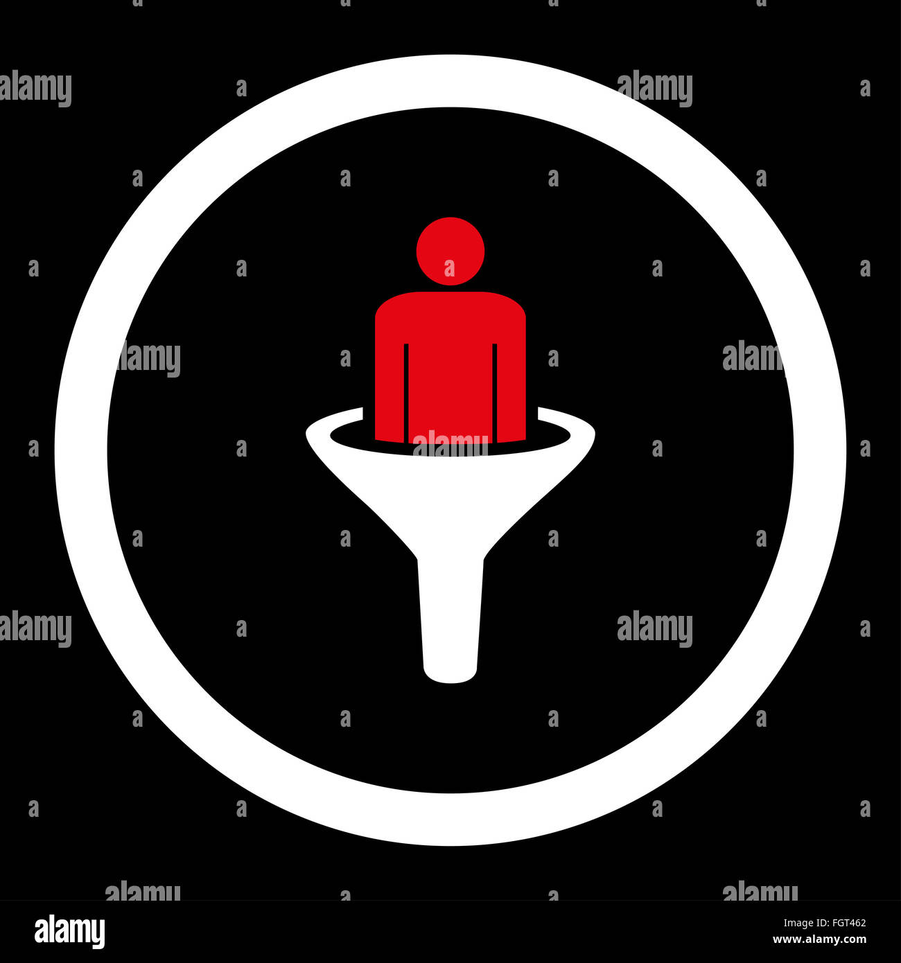 Sales funnel flat red and white colors rounded vector icon Stock Photo ...