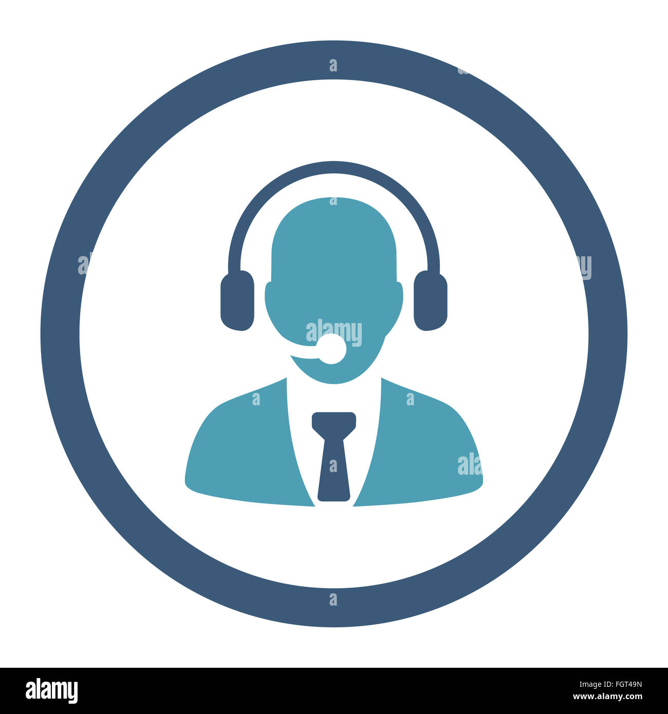Call center flat cyan and blue colors rounded glyph icon Stock Photo ...