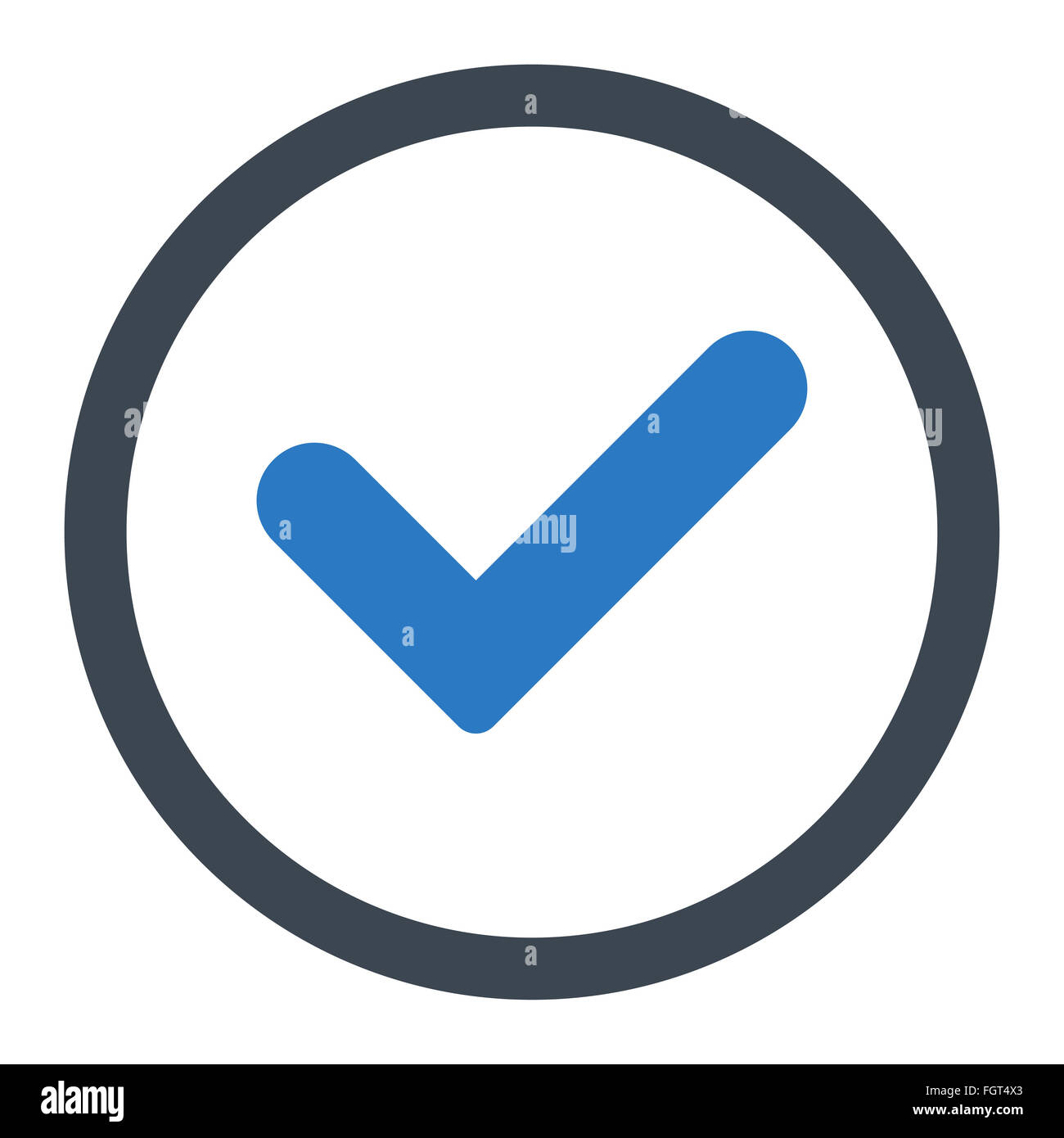Yes flat smooth blue colors rounded vector icon Stock Photo - Alamy