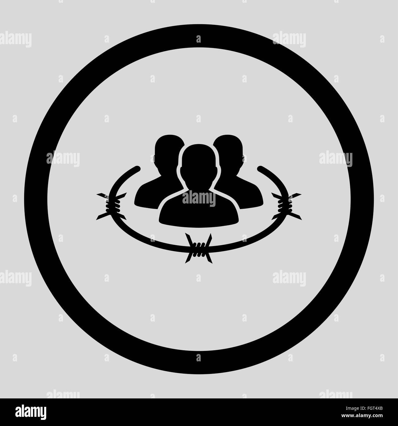 Strict management flat black color rounded vector icon Stock Photo - Alamy