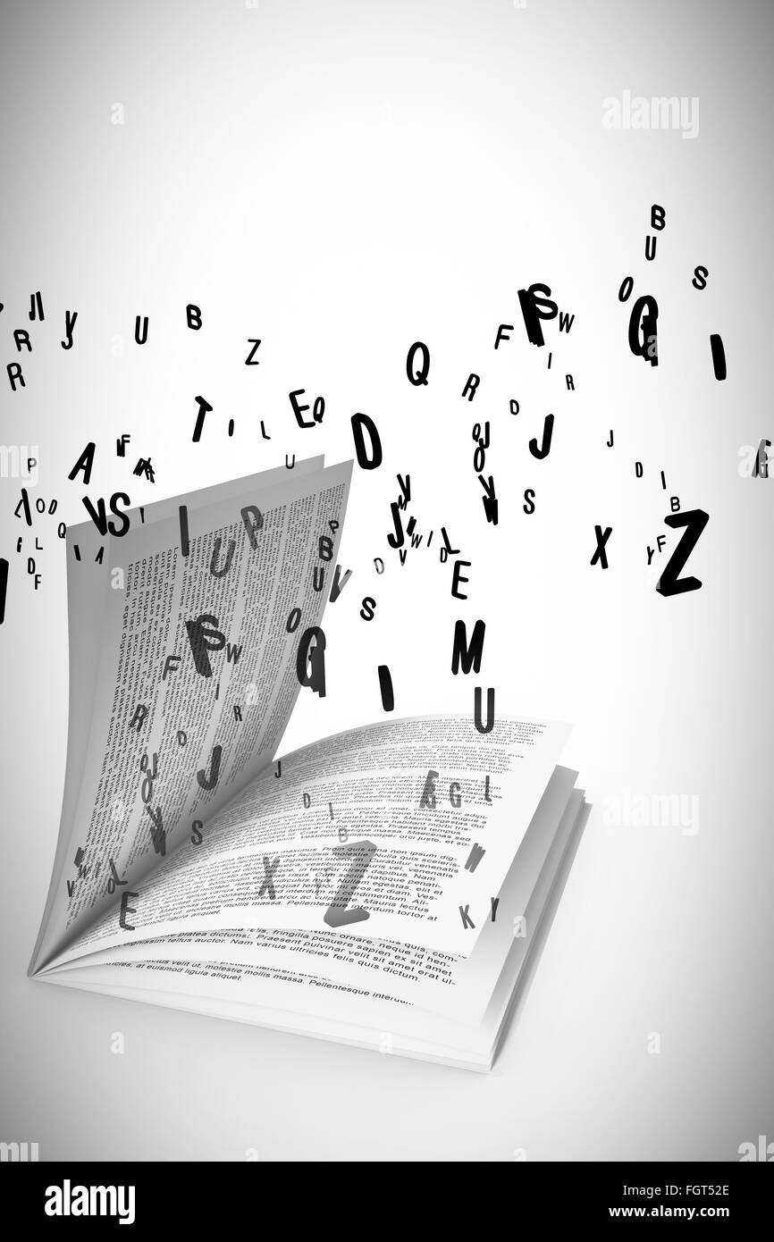 Composite image of open book Stock Photo - Alamy