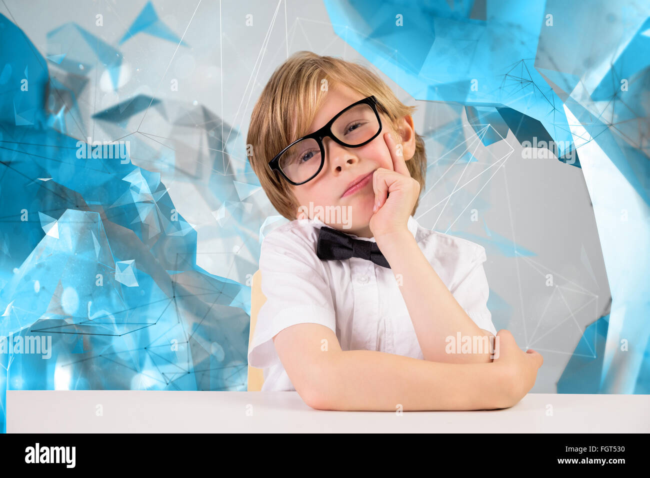 Composite image of cute pupil thinking Stock Photo - Alamy