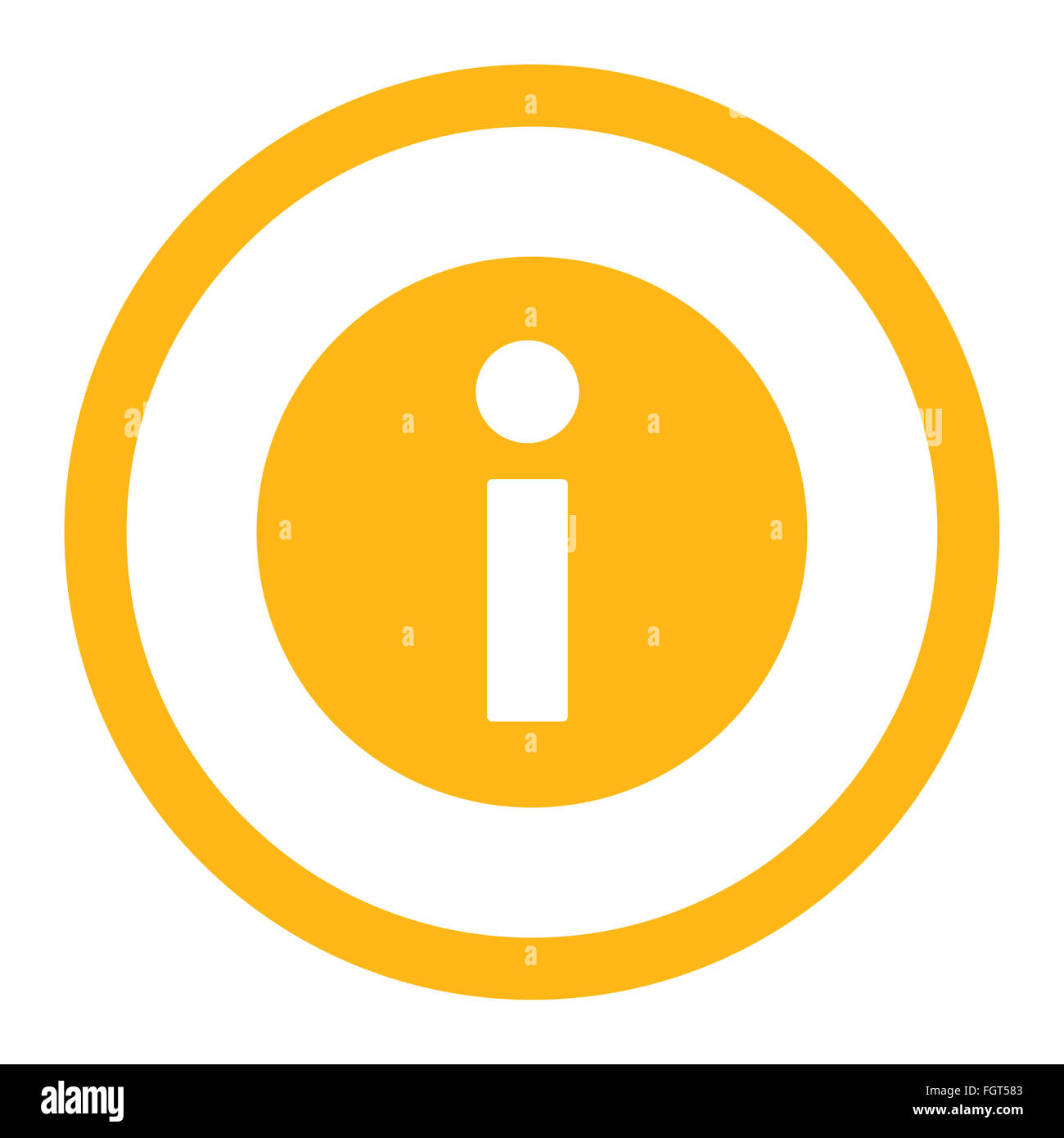 Information flat yellow color rounded vector icon Stock Photo - Alamy