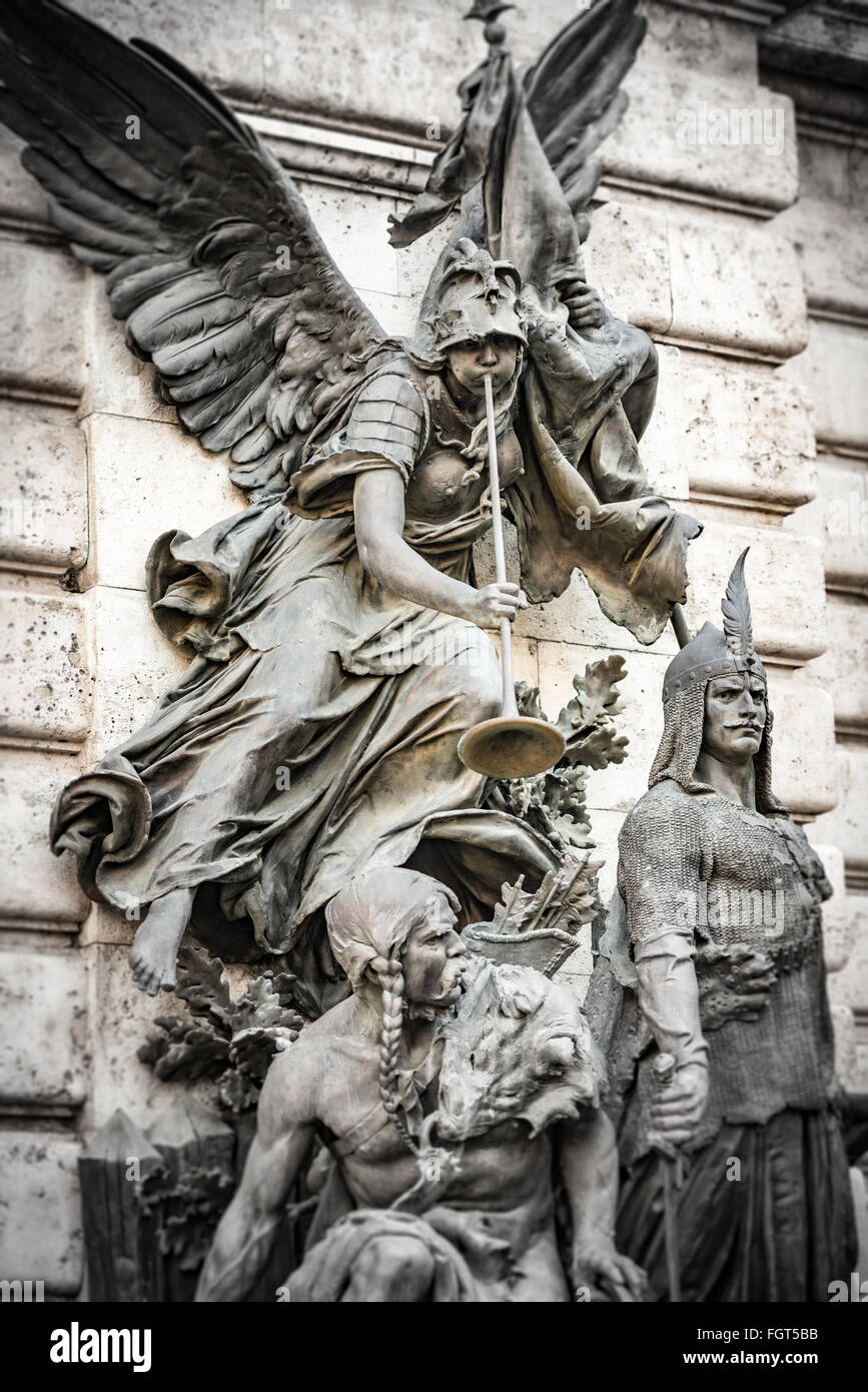 Statues in Buda part of Budapest on castle hill. Hungary, Europe ...