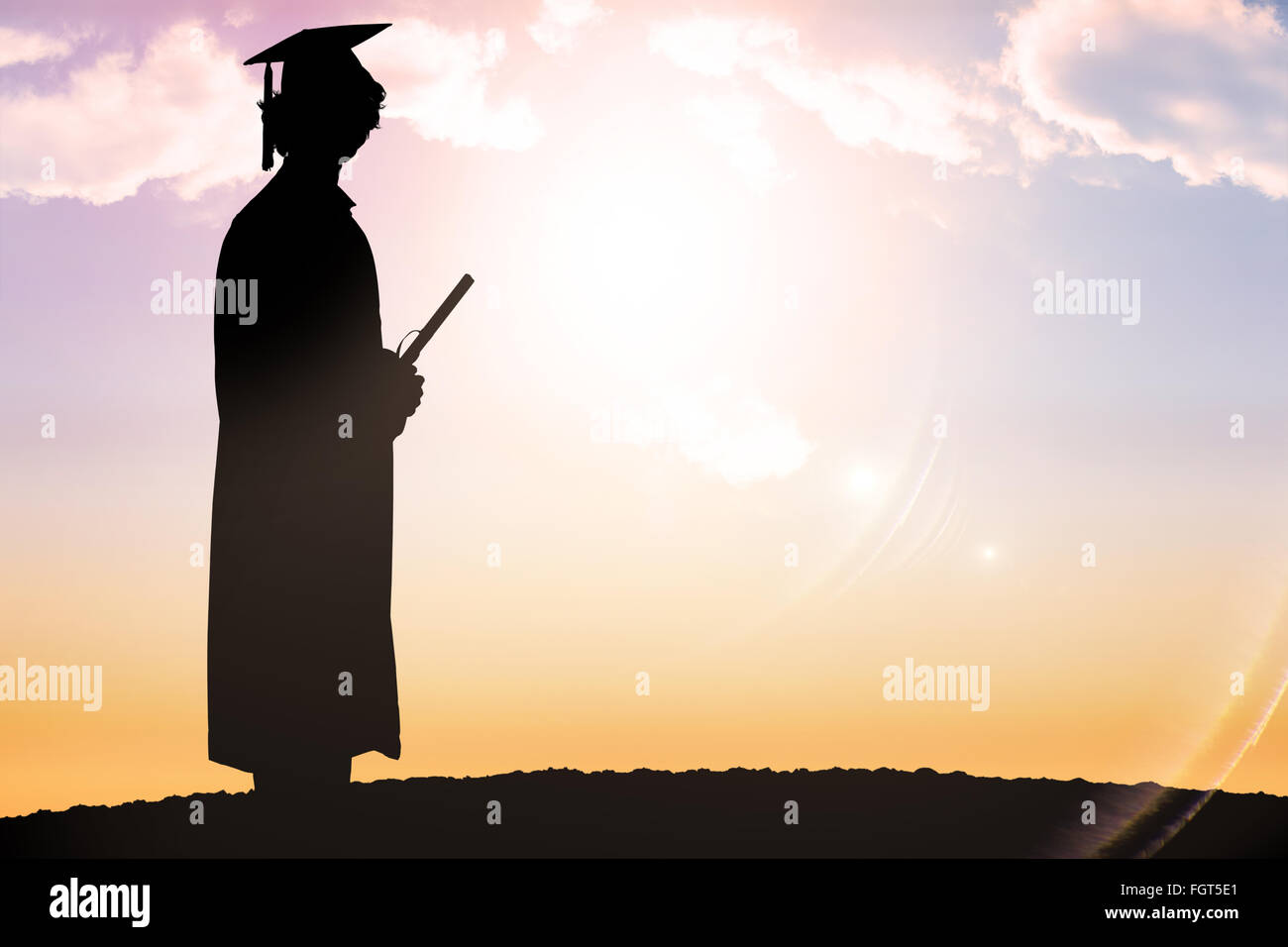 Female graduate silhouette hi-res stock photography and images - Alamy