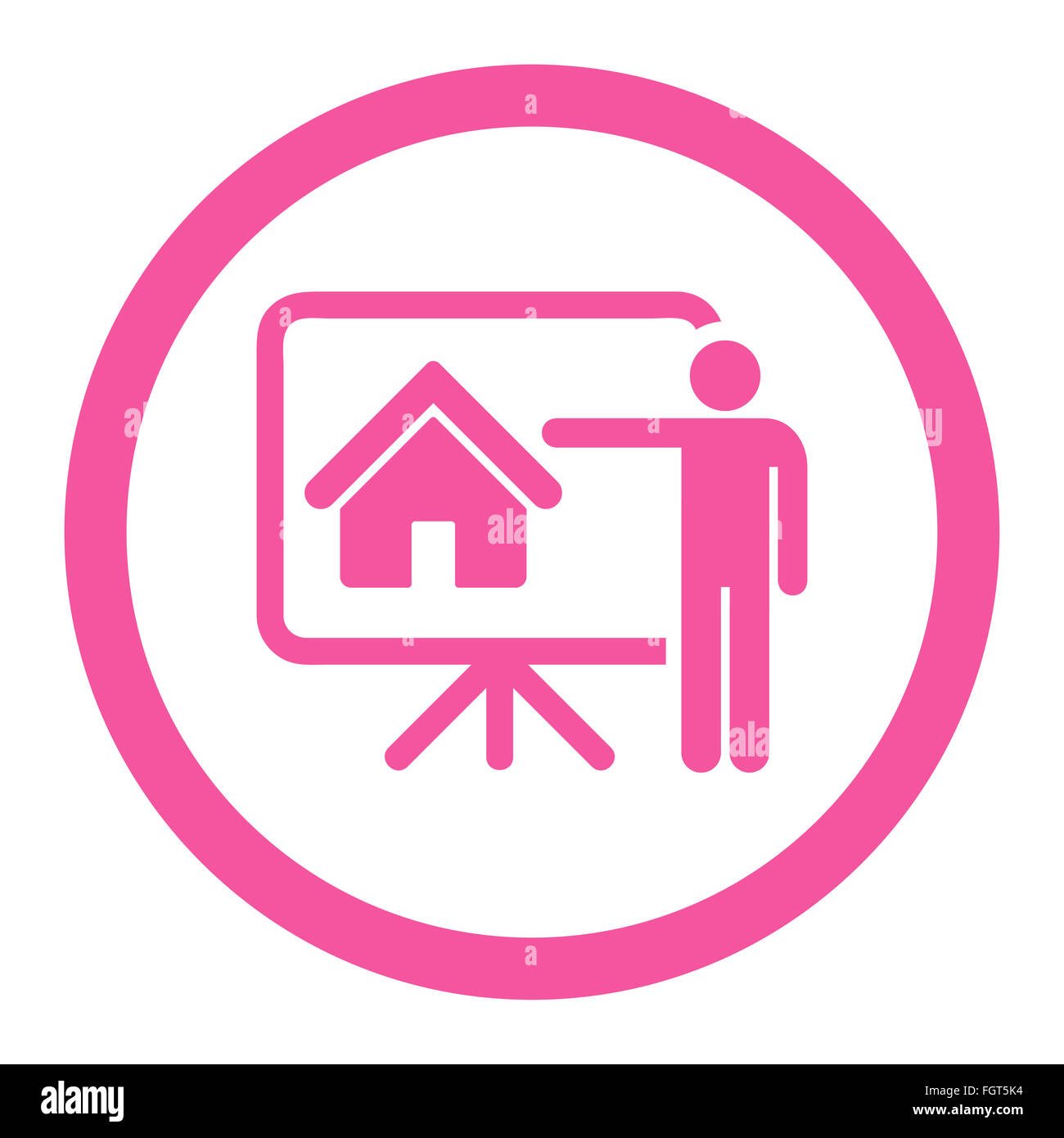 Realtor flat pink color rounded glyph icon Stock Photo - Alamy
