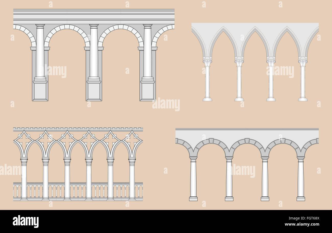 Arcades (Roman, Gothic, Venetian, Renaissance Stock Vector Image & Art ...