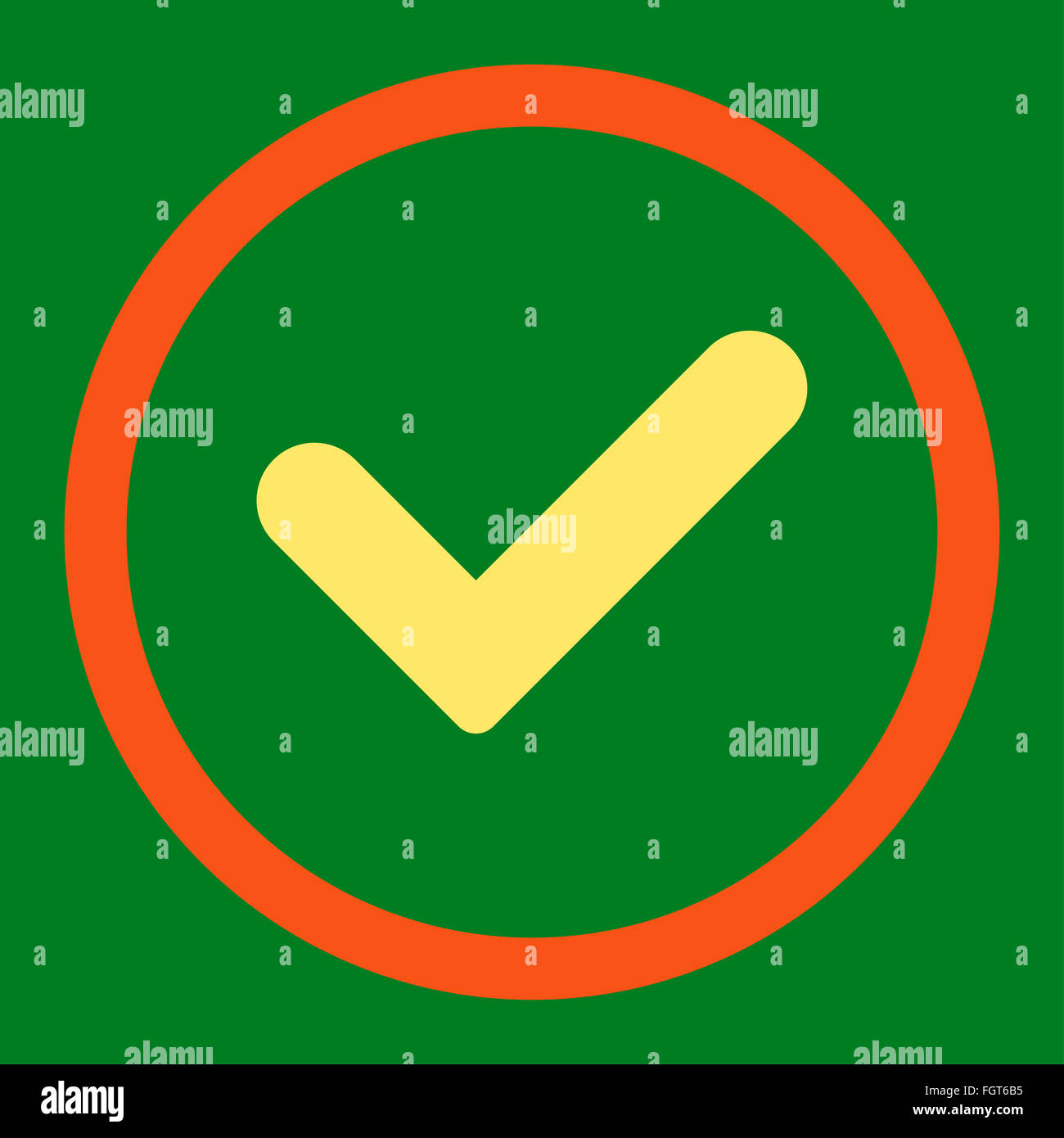 Yes flat orange and yellow colors rounded raster icon Stock Photo - Alamy