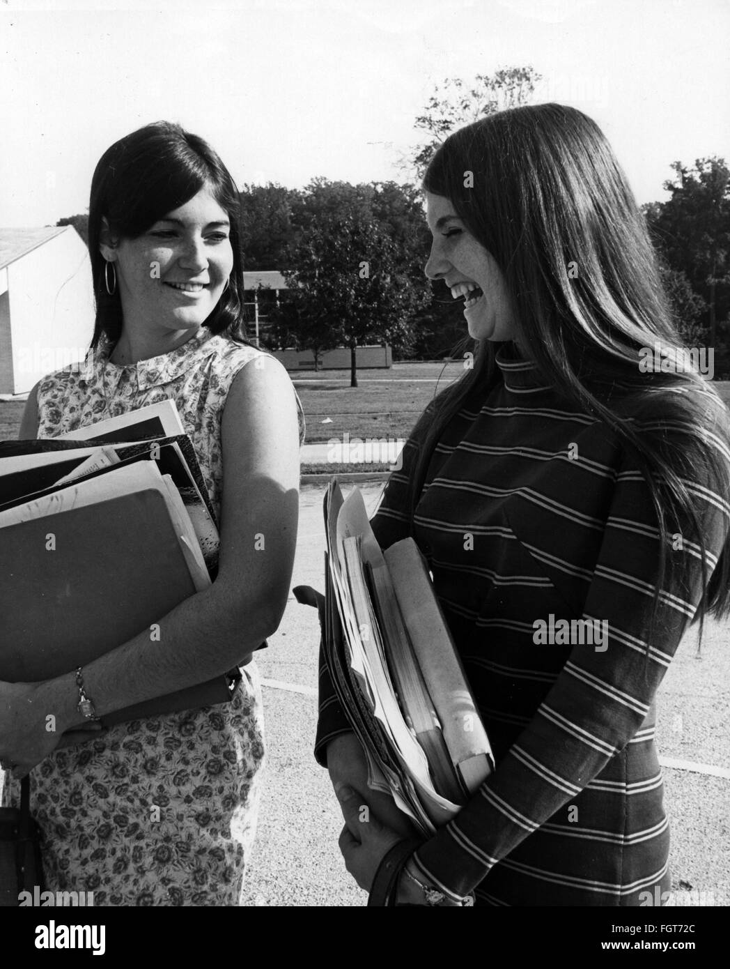 pedagogy, students, two students on the campus of a university in the ...