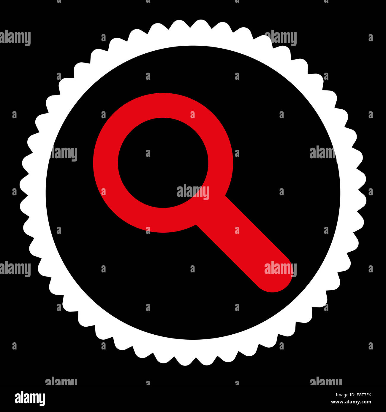Search flat red and white colors round stamp icon Stock Photo - Alamy