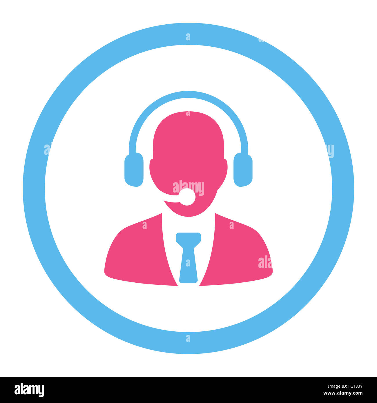 Call center flat pink and blue colors rounded vector icon Stock Photo ...