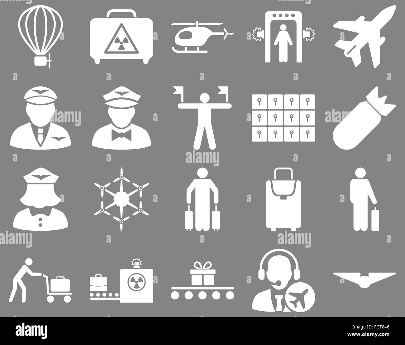 Airport Icon Set Stock Photo - Alamy