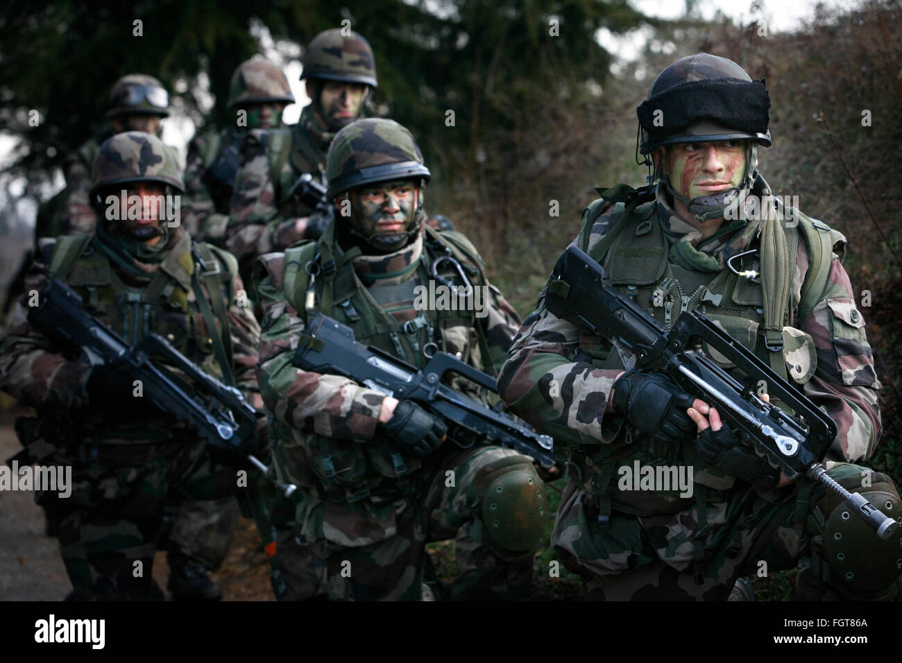 Members of the French Foreign Legion take part in a training assault on ...
