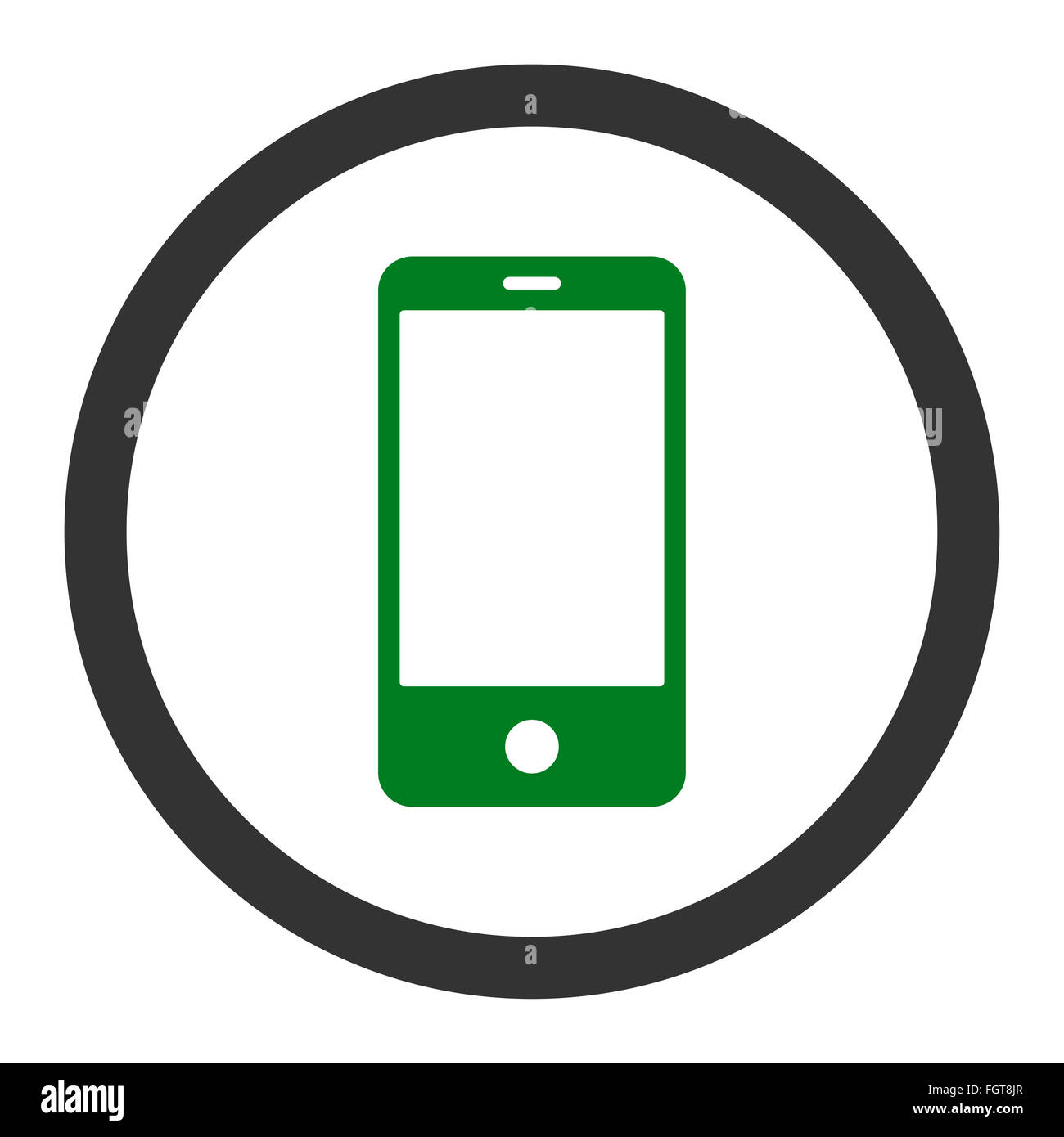 Smartphone flat green and gray colors rounded vector icon Stock Photo ...