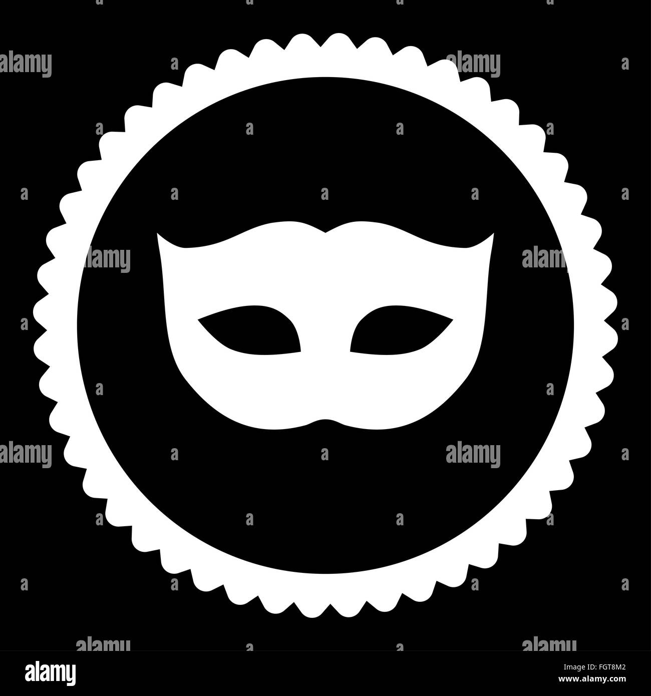 Privacy Mask flat white color round stamp icon Stock Photo - Alamy