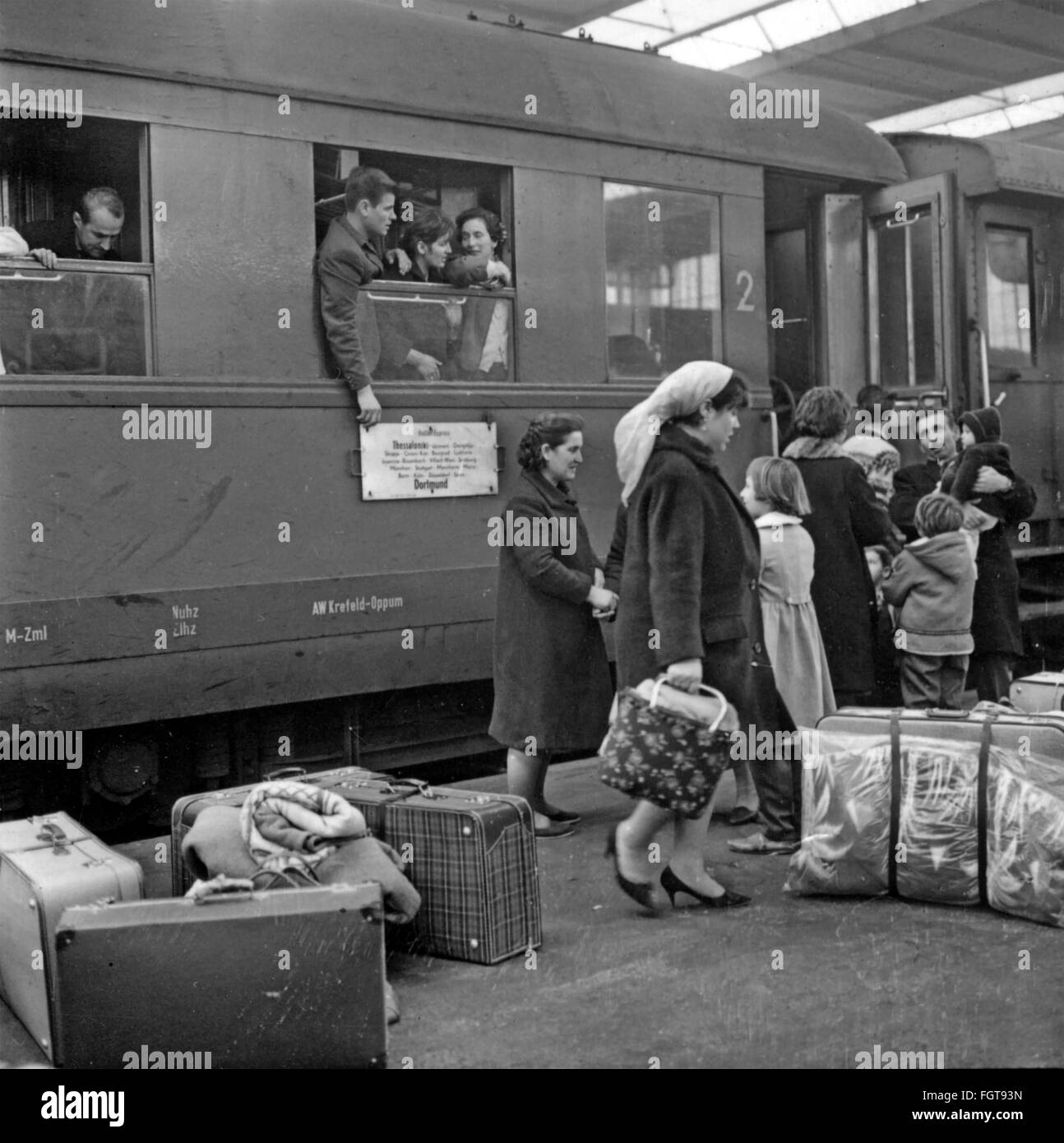 geography / travel, Germany, people, arrival of Yugoslavian and Greek ...