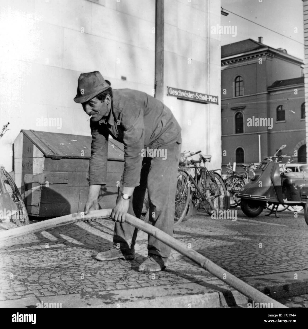 geography / travel, Germany, person, foreign worker laying a flexible ...