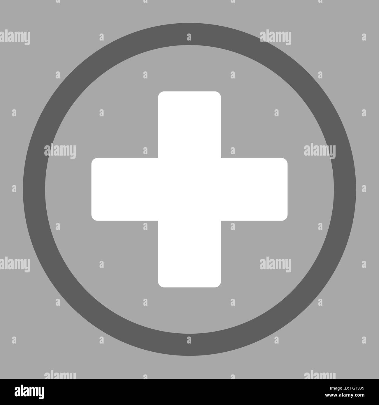 Plus flat dark gray and white colors rounded raster icon Stock Photo ...