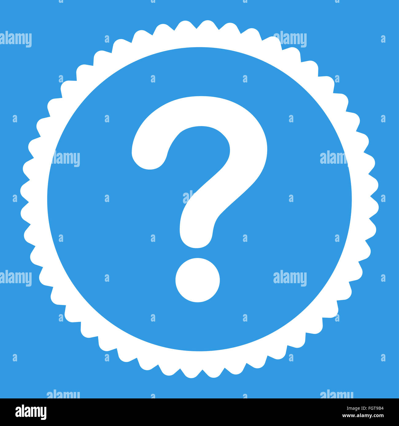 Question flat white color round stamp icon Stock Photo - Alamy