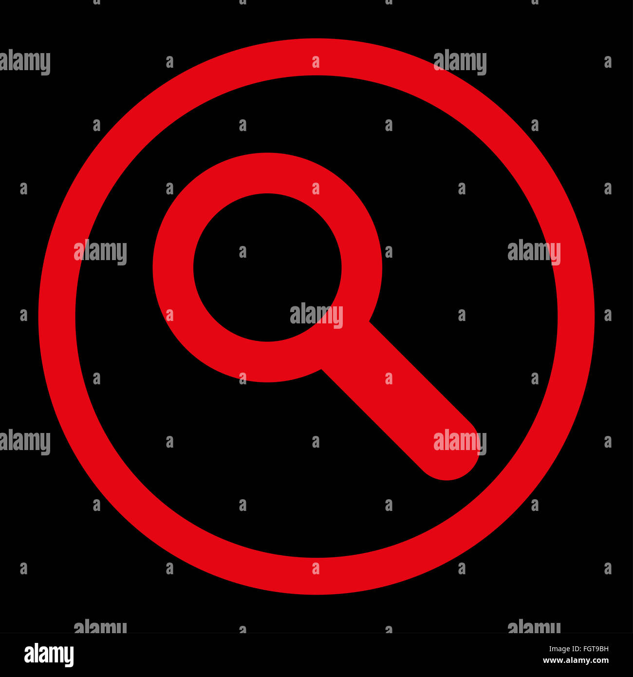 Search flat red color rounded vector icon Stock Photo - Alamy