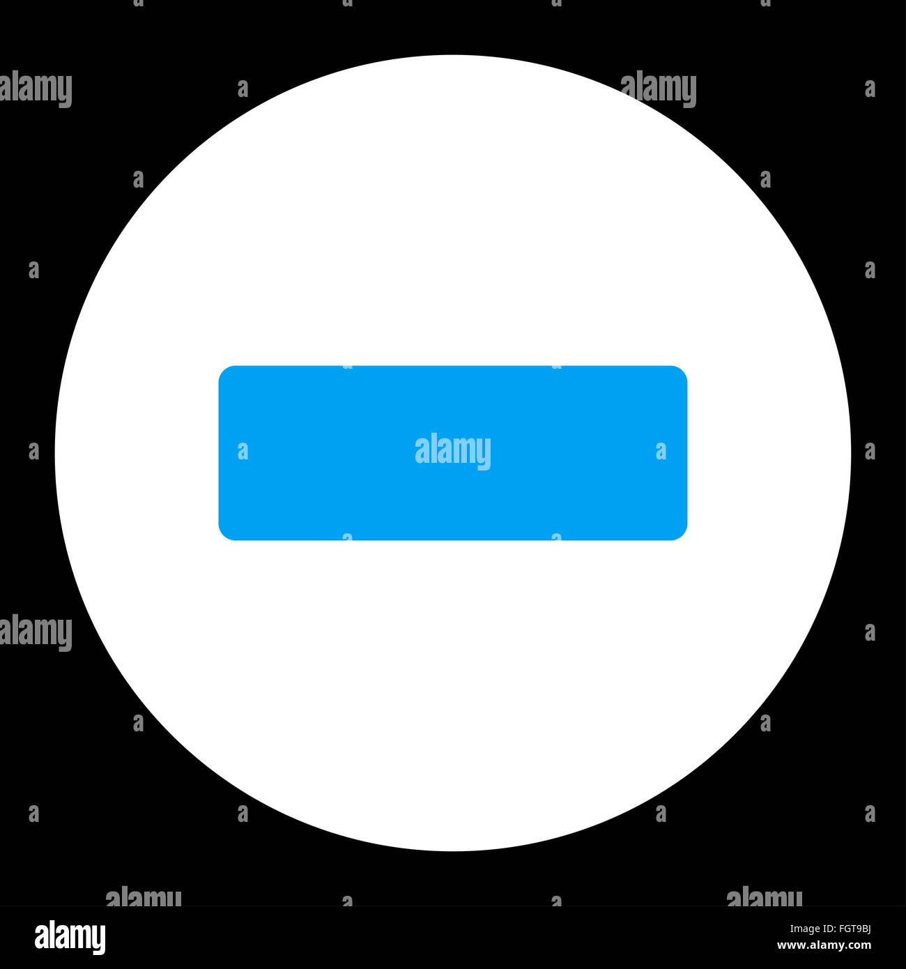 Minus flat blue and white colors round button Stock Photo - Alamy