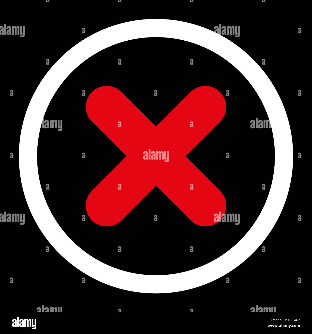 Cancel flat red and white colors rounded vector icon Stock Photo - Alamy