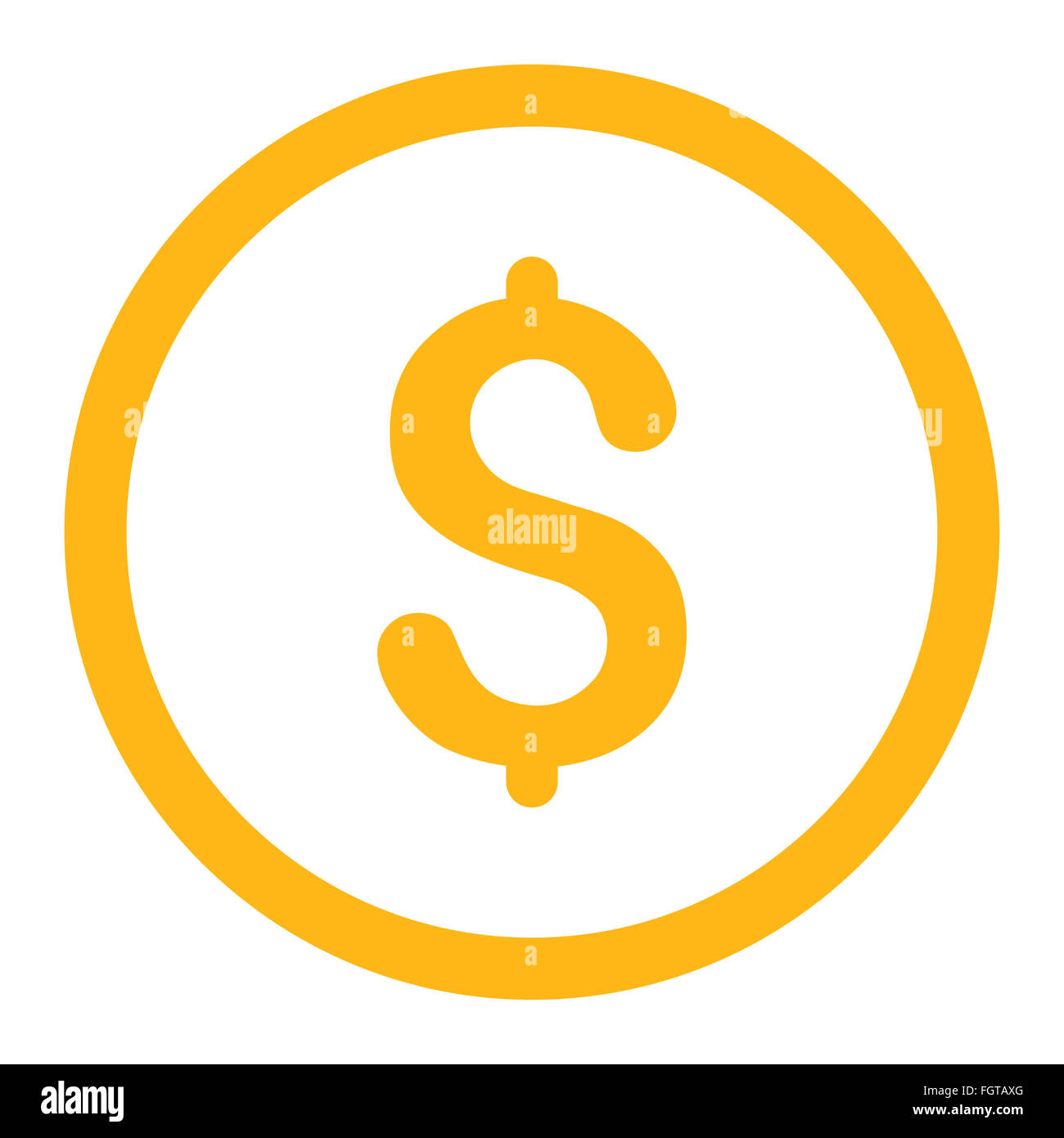 Dollar flat yellow color rounded vector icon Stock Photo - Alamy