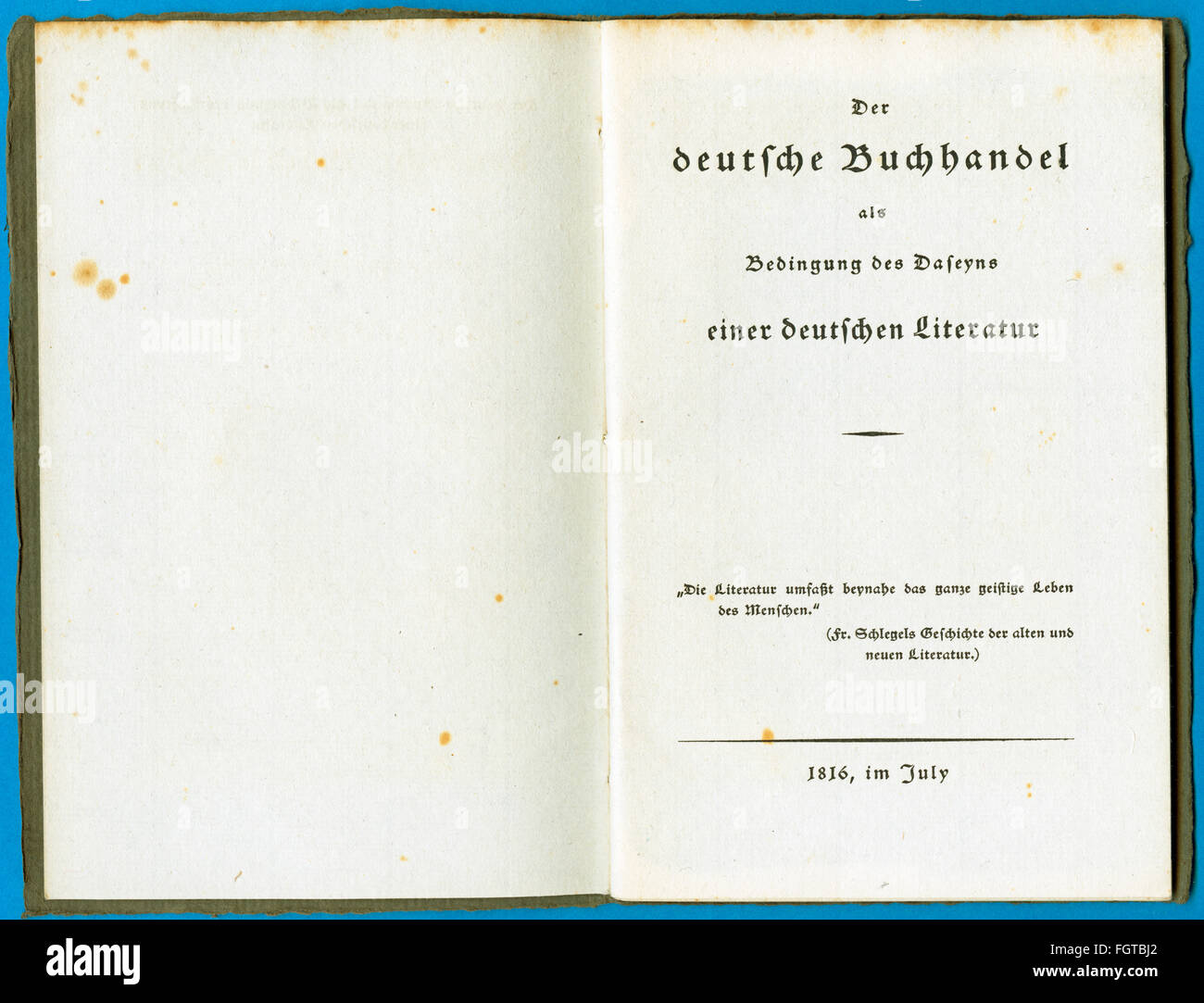 literature, Germany, brochure "The German book trade as condition for ...