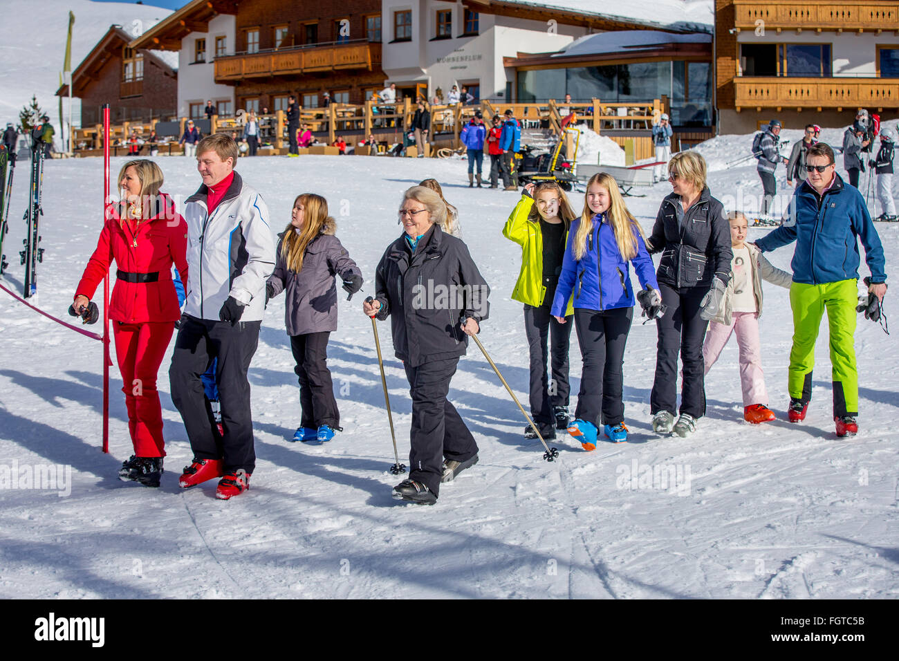 Lech, Austria. 22nd February, 2016. Dutch King Willem-Alexander, Queen ...