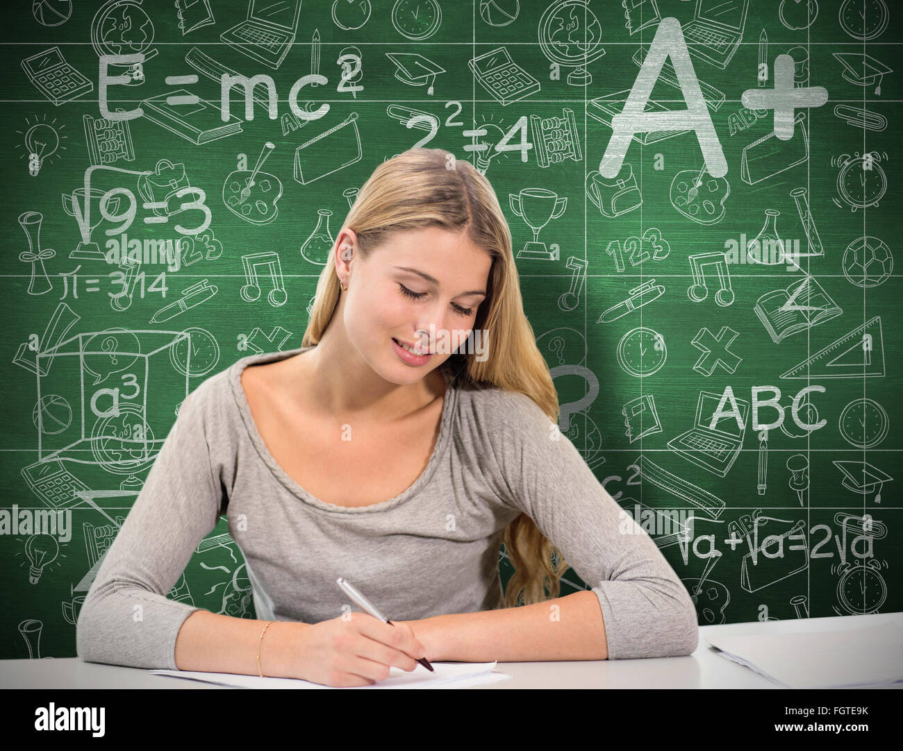 Composite image of student working Stock Photo - Alamy