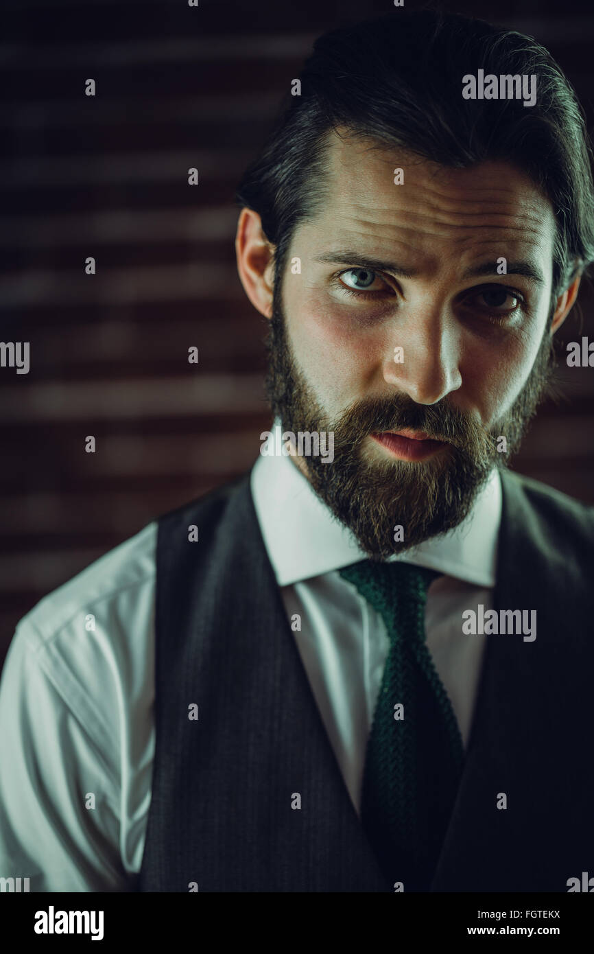 Portrait of smart hipster Stock Photo - Alamy