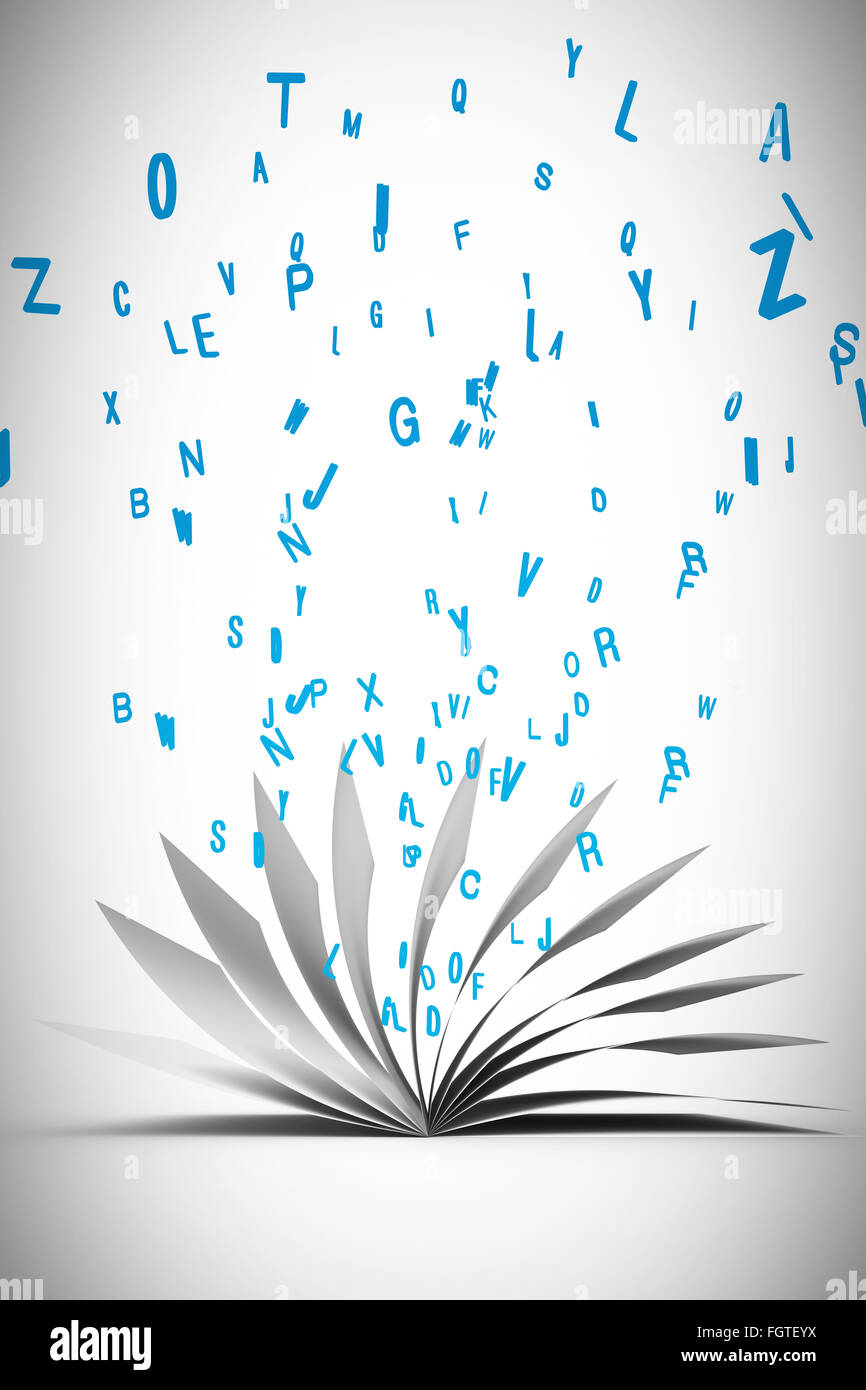 Composite image of open book Stock Photo - Alamy