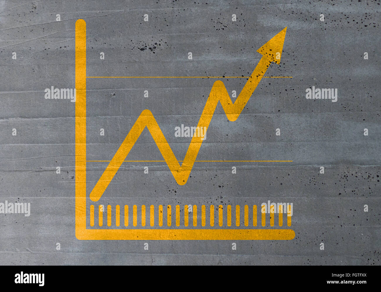 graph concept on cement texture background Stock Photo - Alamy