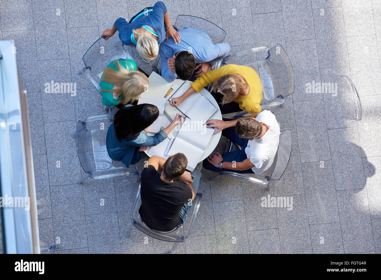 group of students top view Stock Photo - Alamy