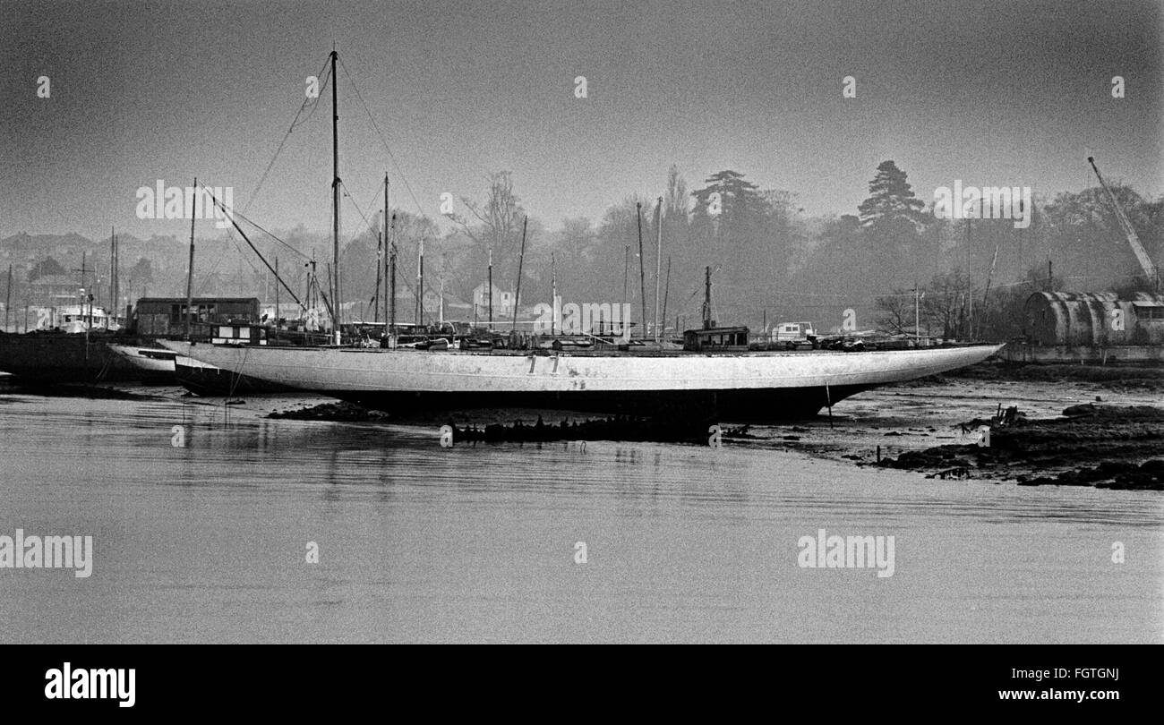 AJAXNETPHOTO. OCTOBER, 1973. HAMBLE RIVER, ENGLAND. - J CLASS RACER ...
