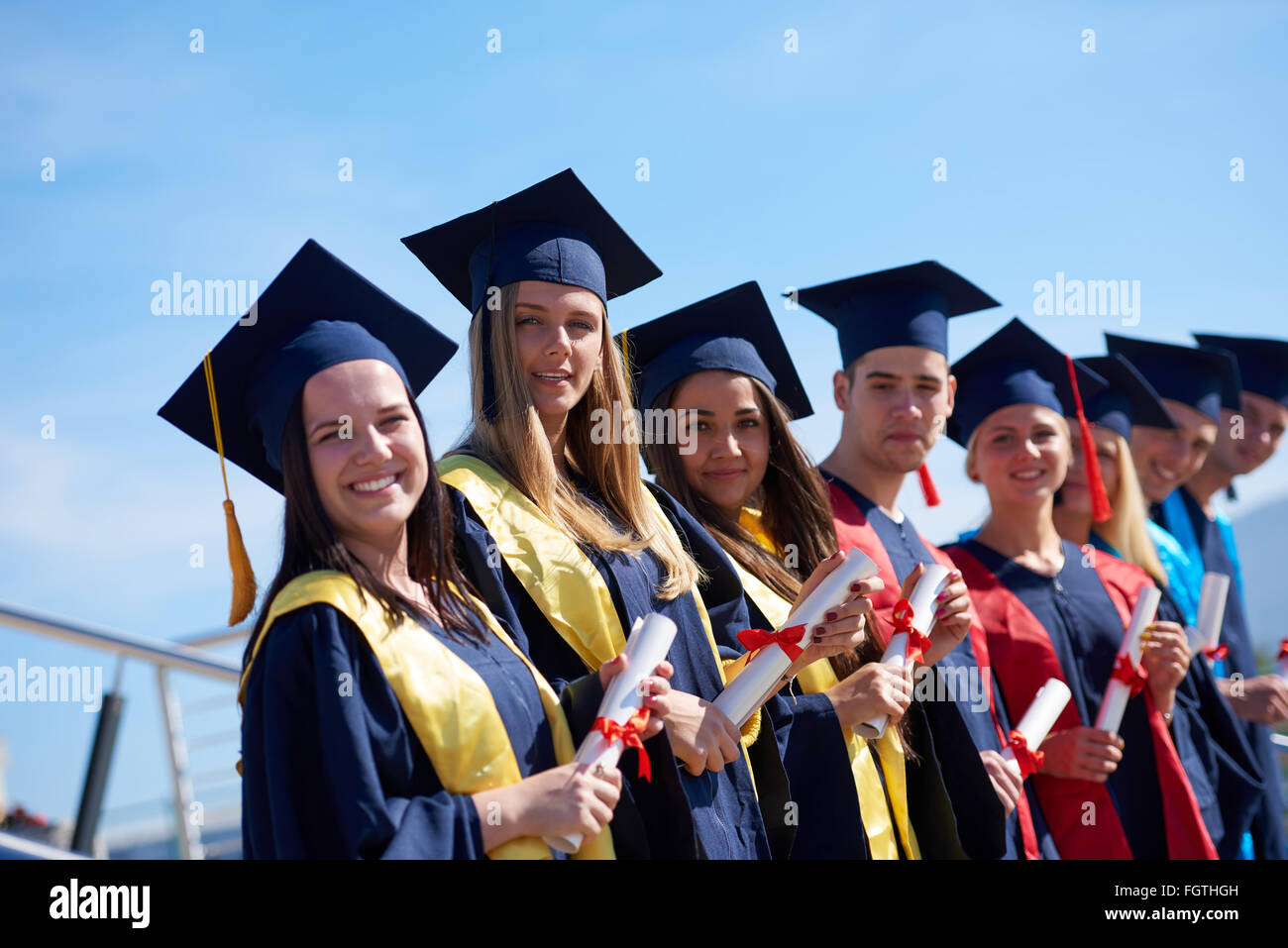 young graduates students group Stock Photo - Alamy