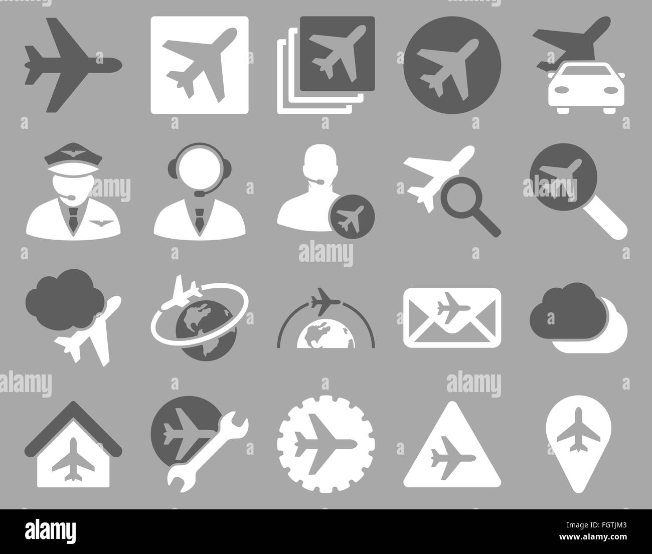 Aviation Icon Set Stock Photo - Alamy