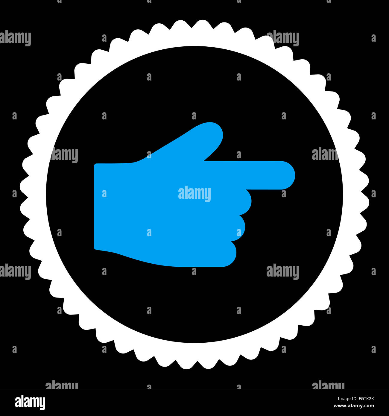 Index Finger flat blue and white colors round stamp icon Stock Photo ...