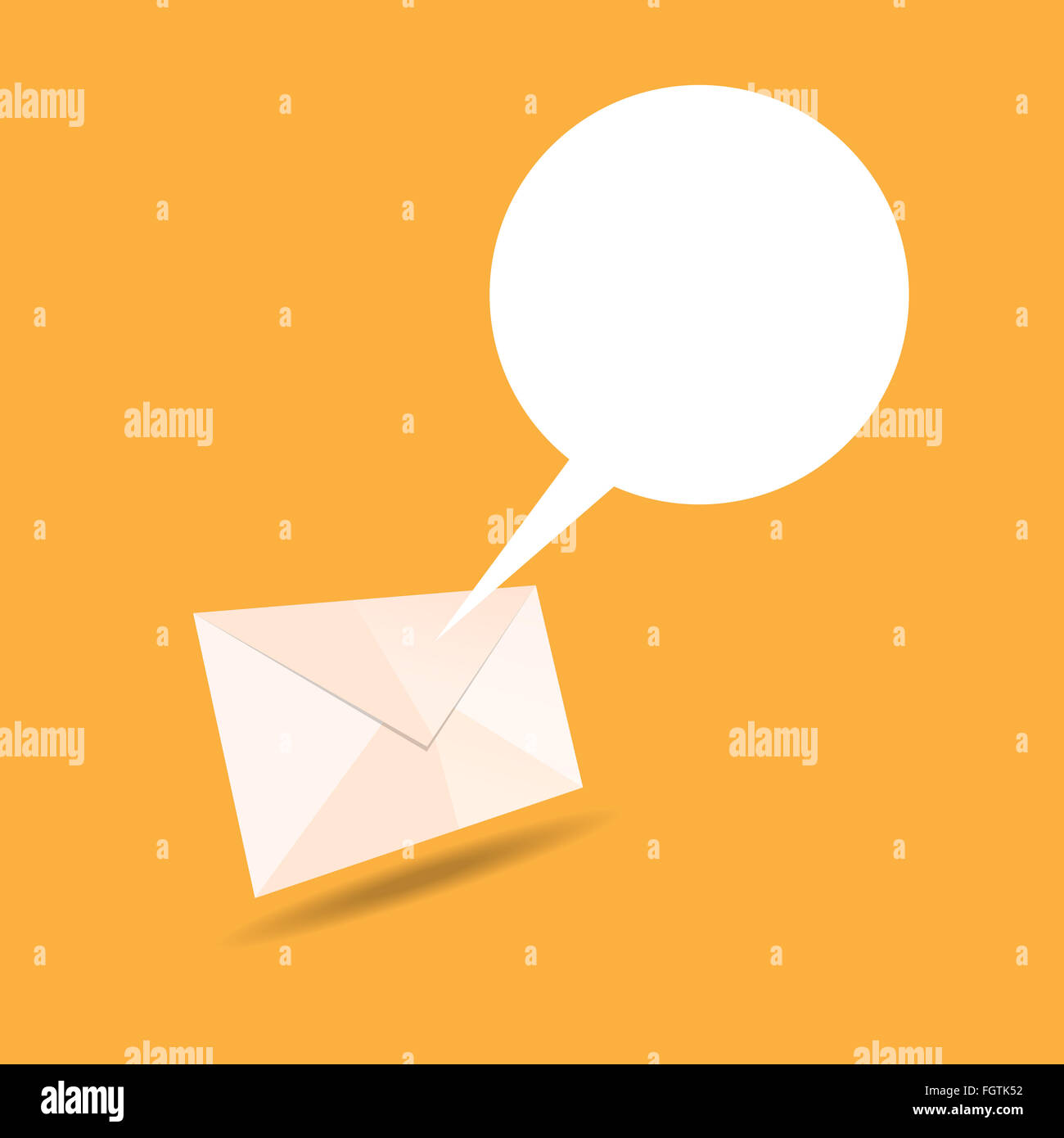 Vector illustration of mail letter envelope with talk bubble Stock ...