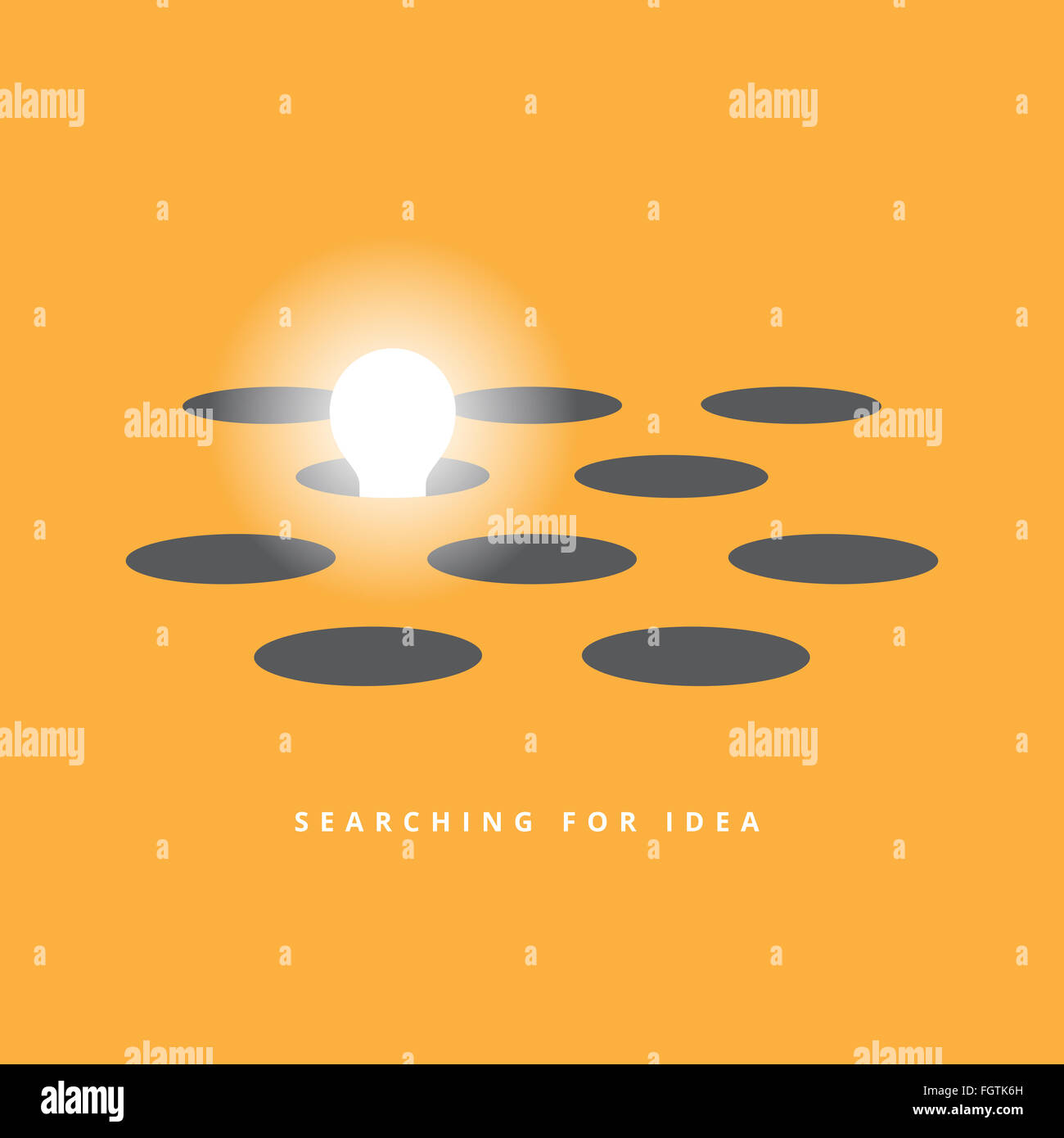 Vector illustration of idea searching concept Stock Photo - Alamy
