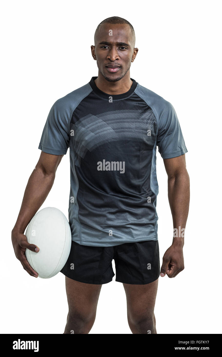 Portrait of confident rugby player Stock Photo - Alamy