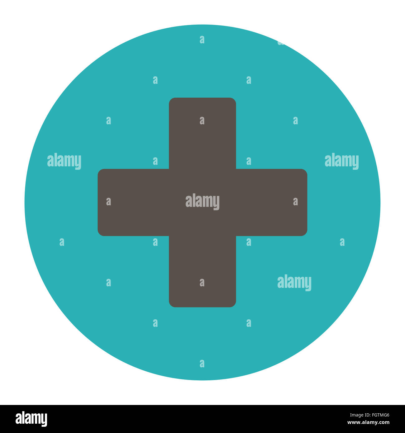 Plus flat grey and cyan colors round button Stock Photo - Alamy