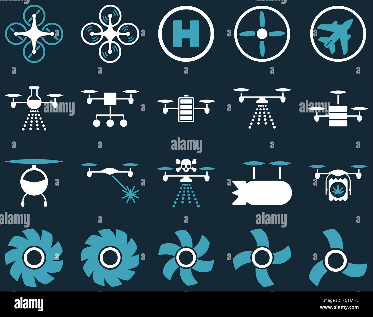 Air drone and quadcopter tool icons Stock Photo - Alamy