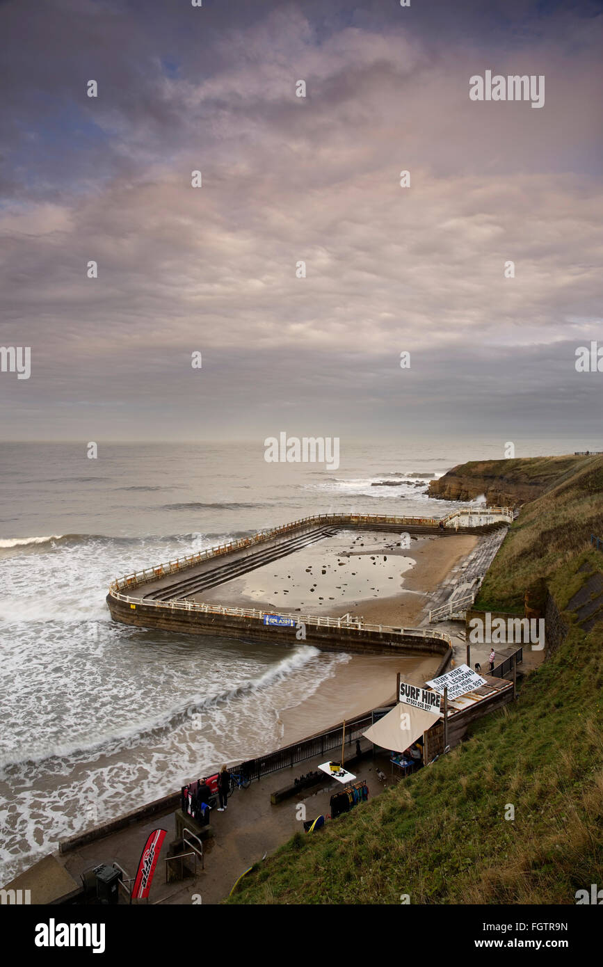 The disused tidal swimming pool at Tynemouth, Tyneside, England, UK ...