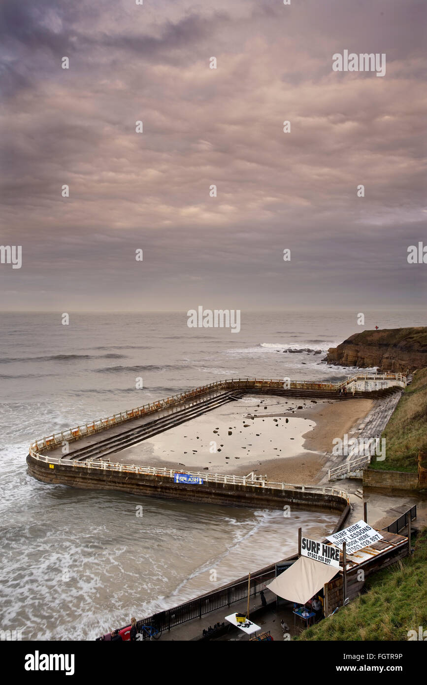 The disused tidal swimming pool at Tynemouth, Tyneside, England, UK ...