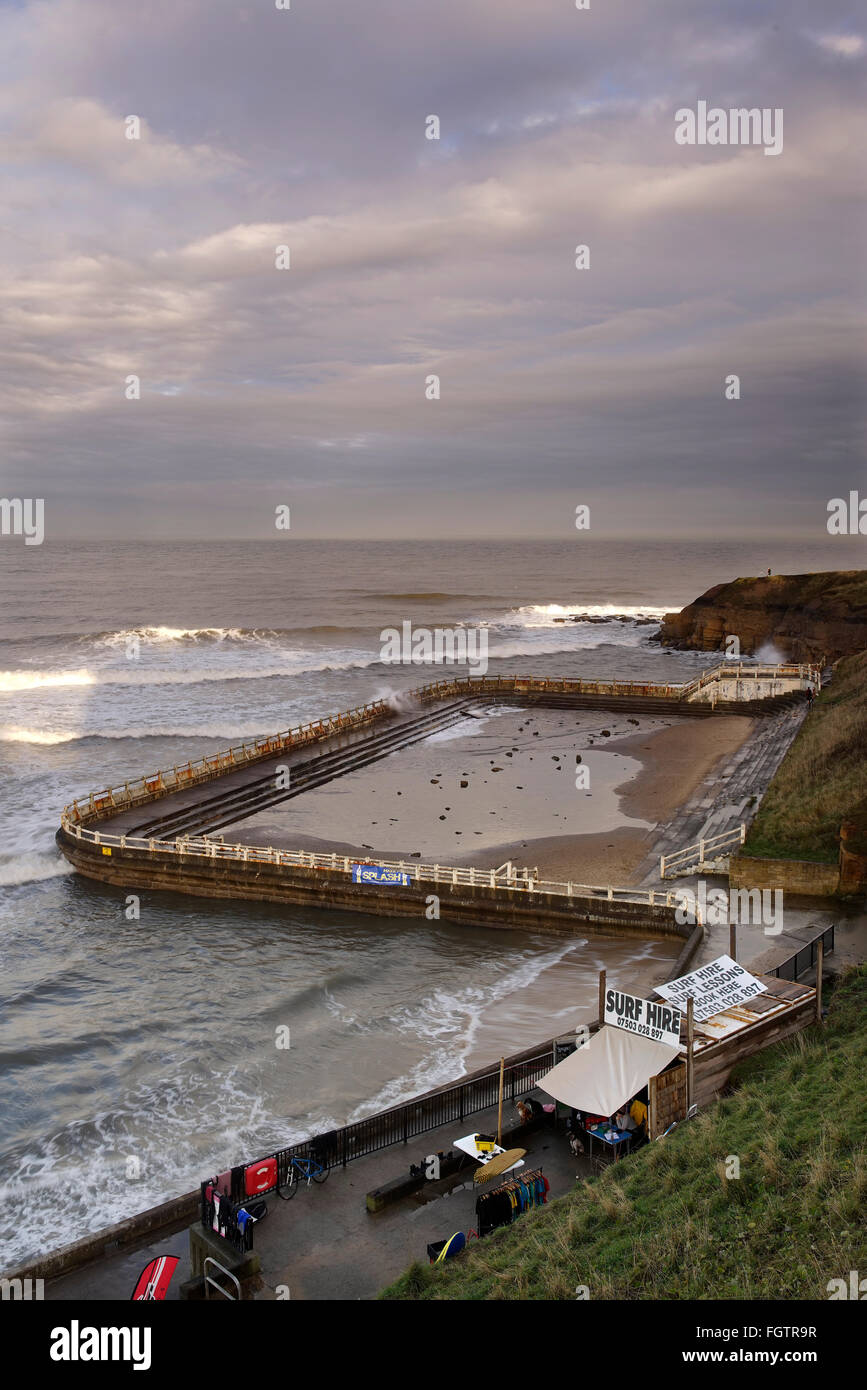 The disused tidal swimming pool at Tynemouth, Tyneside, England, UK ...